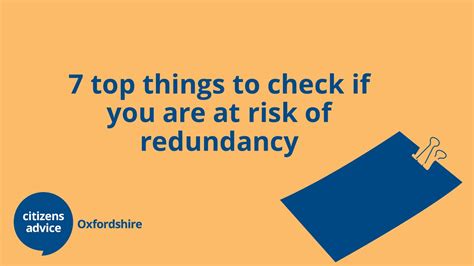 Seven Things To Check If Youre At Risk Of Redundancy Citizens Advice West Oxfordshire