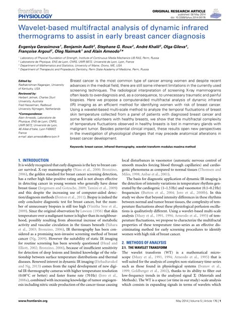 Pdf Wavelet Based Multifractal Analysis Of Dynamic Infrared
