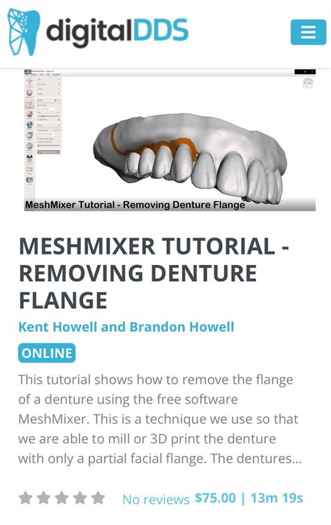 meshmixer tutorial removing denture flange dental