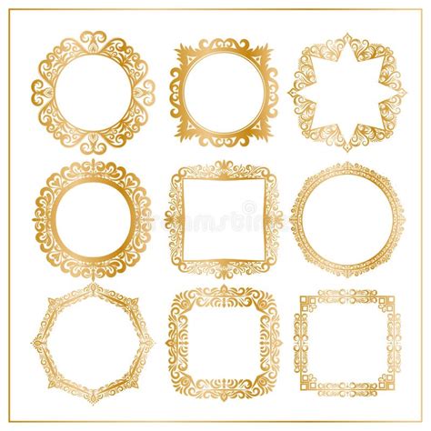 Decorative Frames Retro Ornamental Frames Of Different Shapes Oval Rectangular Frames For