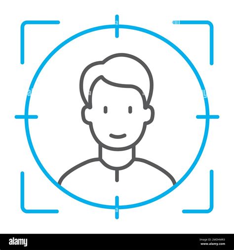Face Id Thin Line Icon Face Recognition And Face Identification Face Scanning Sign Vector