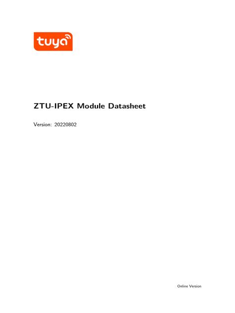 ztu ipex module datasheet tuya iot development platform tuya iot