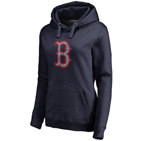 Womens Boston Red Sox Fanatics Navy Static Logo Pullover Hoodie