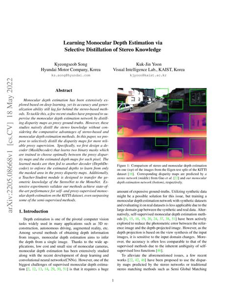 Learning Monocular Depth Estimation Via Selective Distillation Of Stereo Knowledge Deepai