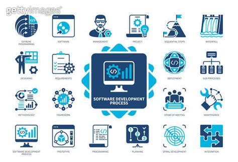 Software Development Process Solid Icon Set 이미지 1899052239 게티이미지뱅크