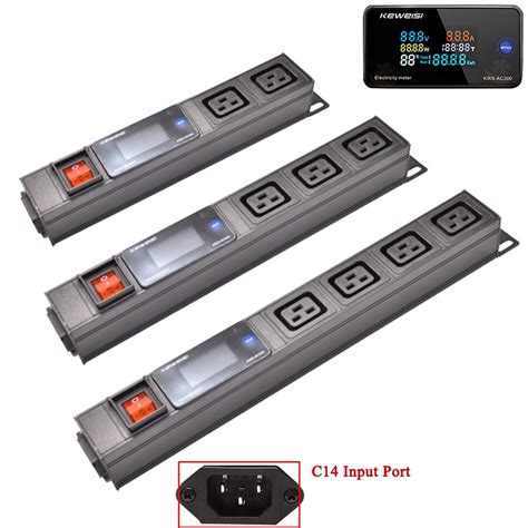 C19 Multifunctional Digital Display Meter Pdu16a Power Distribution Unit Expansion Socket Iec