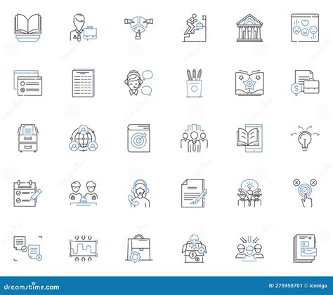 Work Procedure Line Icons Collection Systematic Multistep Sequential