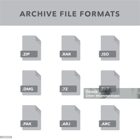 아카이브 파일 형식 집합이 고 플랫 아이콘 스타일에서 레이블을 벡터 일러스트 레이 션 0명에 대한 스톡 벡터 아트 및 기타