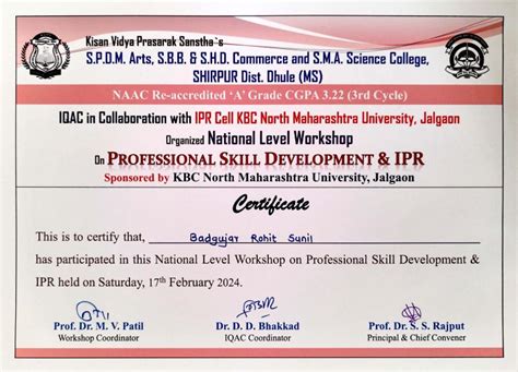 Rohit Badgujar On Linkedin Nationallevel Workshop