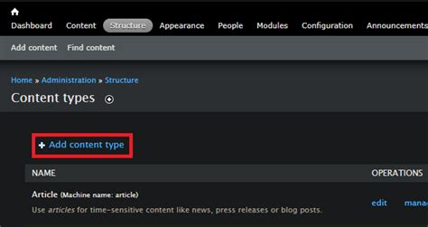 Setting Up Drupals Structure And Its Content Types