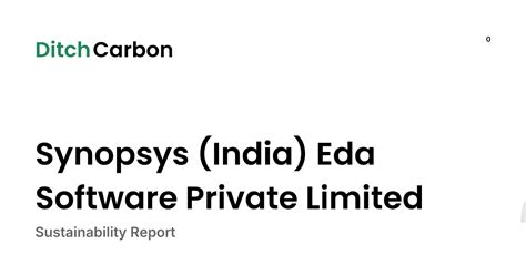 Synopsys India Eda Software Private Limited Sustainability Report Ditchcarbon