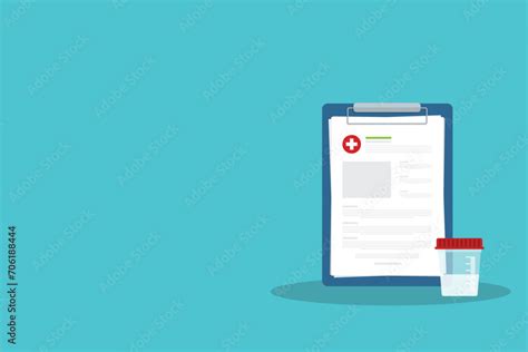 Semen Test Medical Sample In A Glass Tube And Medical Lab Analysis Form List With Results Data