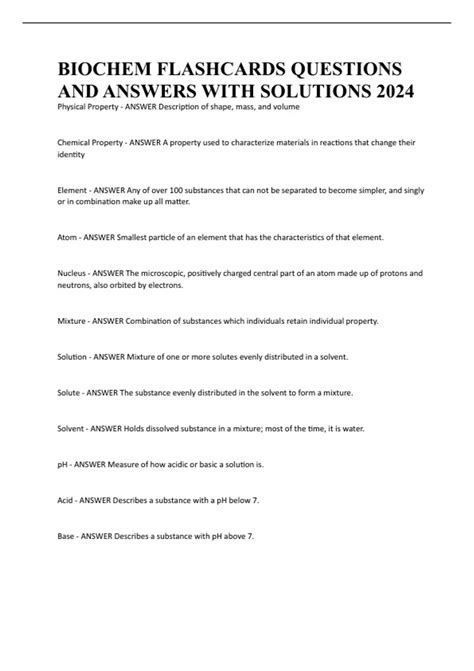 Biochem Flashcards Questions And Answers With Solutions 2024 Biochemistry Stuvia Us