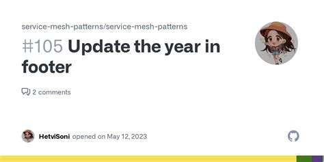 Update The Year In Footer · Issue 105 · Service Mesh Patternsservice Mesh Patterns · Github