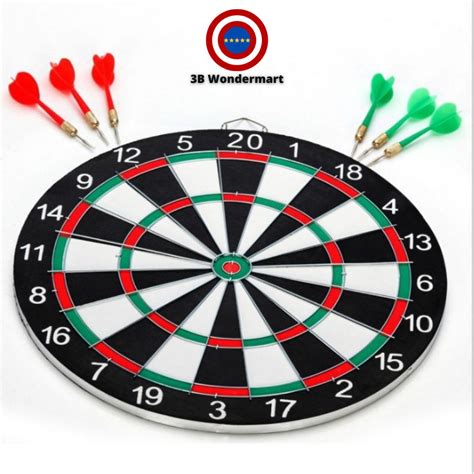 High Quality Professional Double Sided Dart Board Set Sport Game With 6pcs Brass Darts Shopee