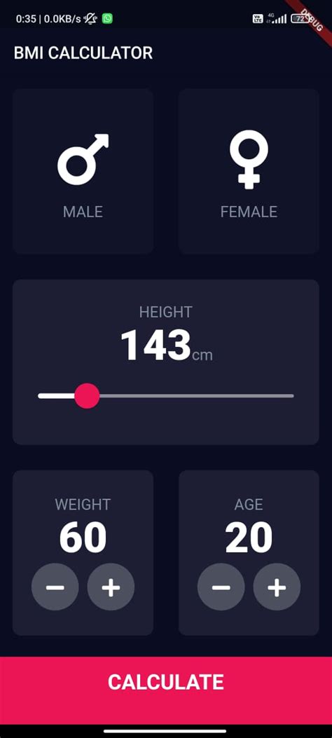 GitHub Kaustav G23 BMI Calculator App A BMI Calculator Mobile Application Using Flutter