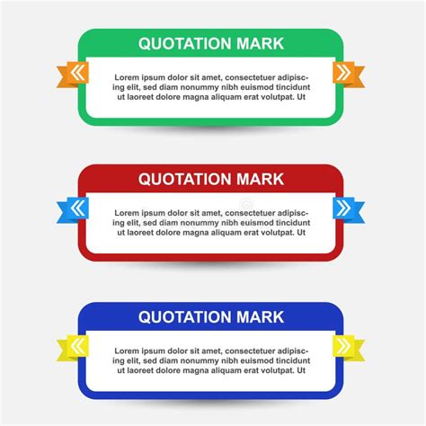Modern Vector Quotation Marks Mix Color Art Design With Square Shape Stock Vector
