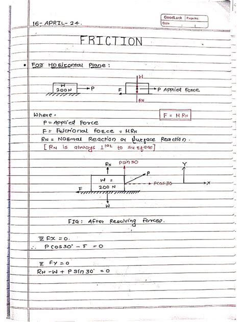 Friction Notes Pdf Friction Notes Pdf