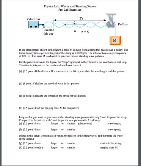 Solved Physics Lab Waves And Standing Waves Pre Lab Chegg Com