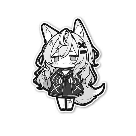 Premium Ai Image Adorable Kawaii Illustrated Chibi Anime Fox Girl Vector Art Sticker With Bold