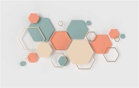 육각형 추상적 배경 필드 효과의 깊이 육각형이 있는 현대식 셀룰러 벌집 3d 패널 세라믹 금속 타일 3d 벽 텍스처 인테리어 벽지 디자인에 대한 기하학적 배경 육각형에 대한