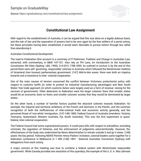 ⇉constitutional Law Assignment Essay Example Graduateway