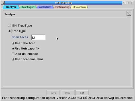 font rendering configuration applet ft2gui ecsoft 2