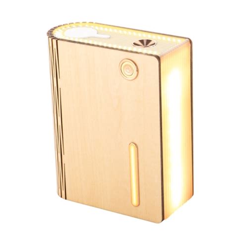 Eh1 Usb 전원 우드 곡물 데스크탑 북 모양 램프 가습기 흰색 단풍