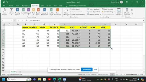 easily find sum average maximum and minimum in excel youtube