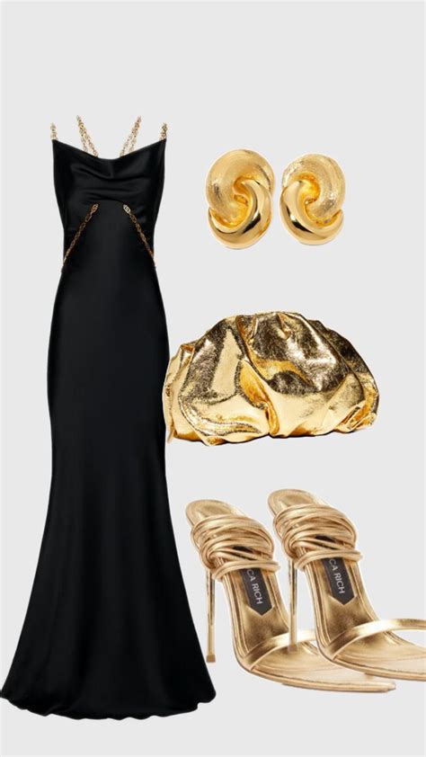 Formal Wedding Vibes Gold And Black Dress Black And Gold Outfit