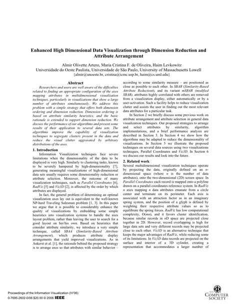 Pdf Enhanced High Dimensional Data Visualization Through Dimension Reduction And Attribute