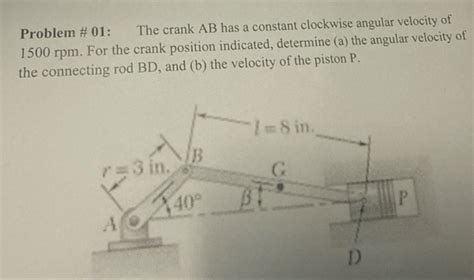 Solved Problem 01 The Crank Ab Has A Constant Clockwise