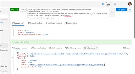 Sharepoint Graph Api Create Share Link Doesnt Work Microsoft Qanda