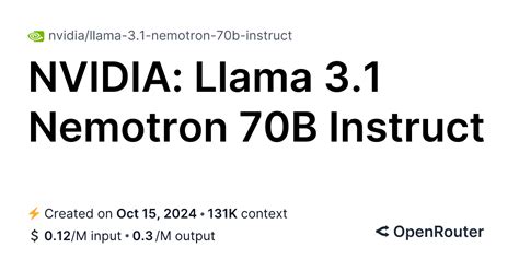 Nvidia Llama 31 Nemotron 70b Instruct Run With An Api Openrouter