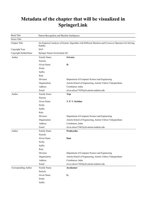 Pdf An Empirical Analysis Of Genetic Algorithm With Different Mutation And Crossover Operators