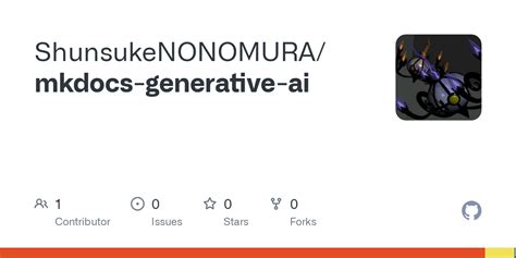 Github Shunsukenonomuramkdocs Generative Ai
