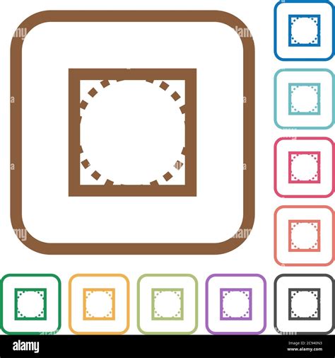 Rounded Corner Settings Simple Icons In Color Rounded Square Frames On