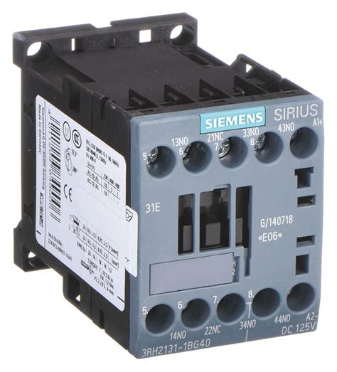 Siemens Din Rail And Surface Relay Mounting 125v Dc Coil Volt Iec Control Relay 13a176