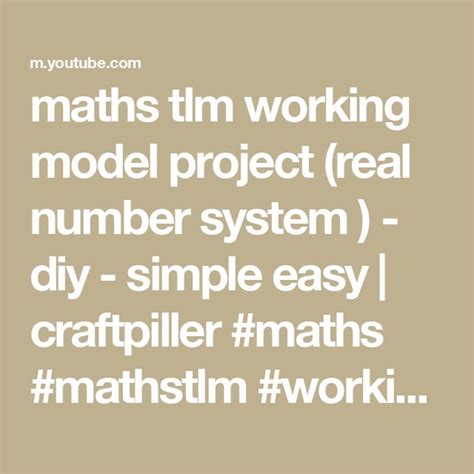 maths tlm working model project real number system diy simple easy craftpiller maths