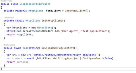 Compiler Warning Ca1001 Is Not Raised When Disposable Field Is Initialized In A Private Method