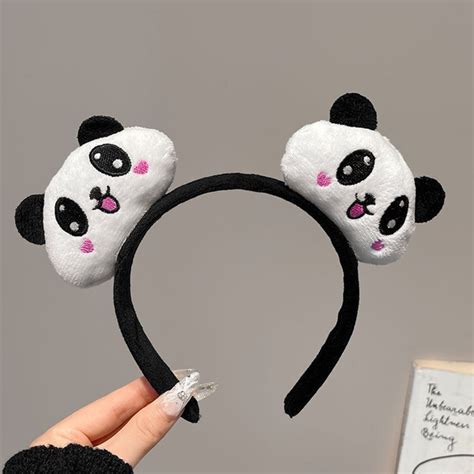 Мягкий ободок с ушками панды на голову, украшения для девочек и женщин ...