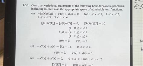 Solved 231 Construct Variational Statements Of The