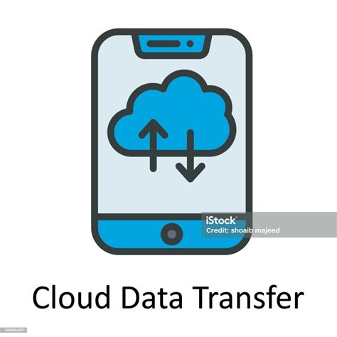 클라우드 데이터 전송 벡터 채우기 윤곽선 아이콘 디자인 그림입니다 흰색 배경에 서 및 웹 기호 Eps 10 파일 클라우드