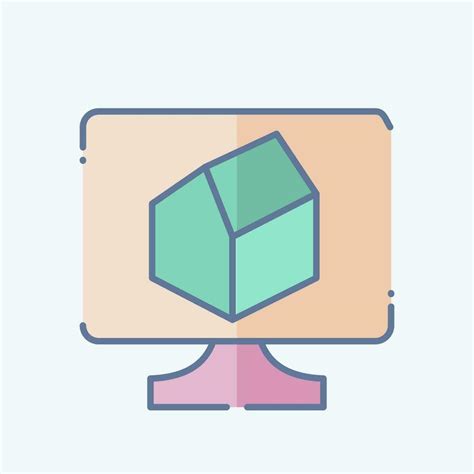 Icon 3d Rendering Related To 3d Visualization Symbol Doodle Style Simple Design Editable