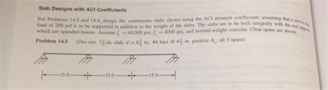 Solved Design The Continuous Slab Shown Using The ACI Chegg Com