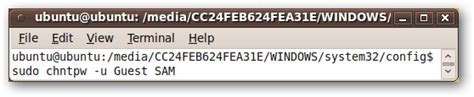Change Or Reset Windows Password From A Ubuntu Live CD