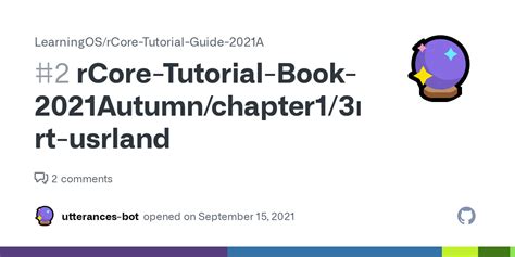 Rcore Tutorial Book 2021autumnchapter13mini Rt Usrland · Issue 2 · Learningosrcore Tutorial