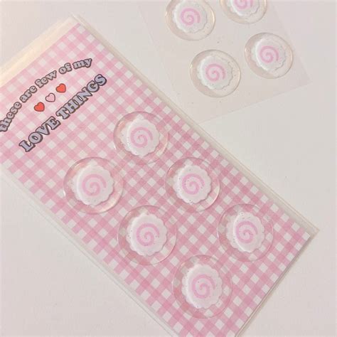 두근두근문구점 러브띵스 Narutomaki Epoxy 스티커 위시버킷