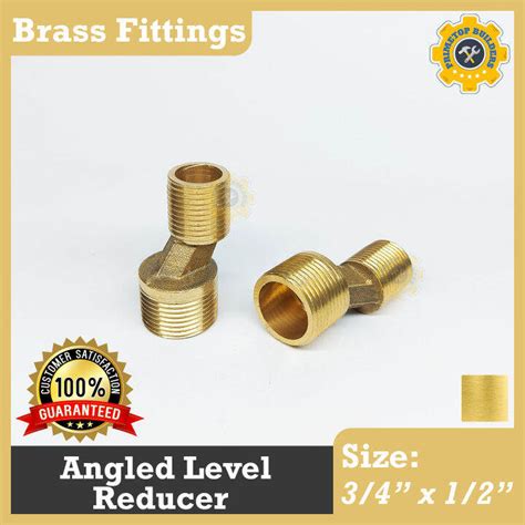 Brass Angled Level Reducer Shower Room Pipe Bend Connector Sold Per