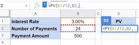 How To Use The PV Function In Google Sheets